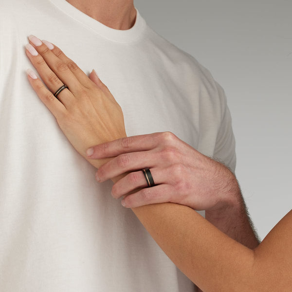 Rose Gold Tungsten Ring Set - ETRNL